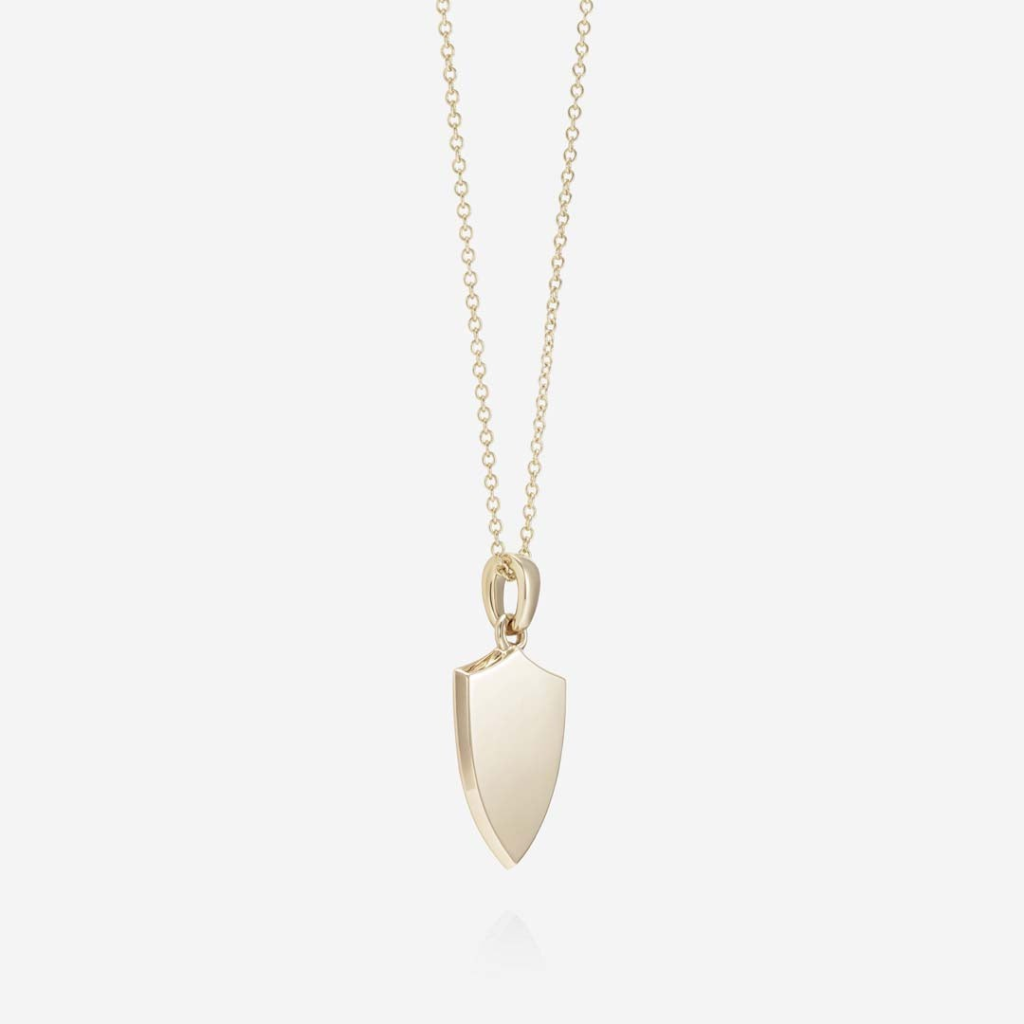 886 Shield Pendant With Chain 9ct Yellow Gold – Lovebrook & Green